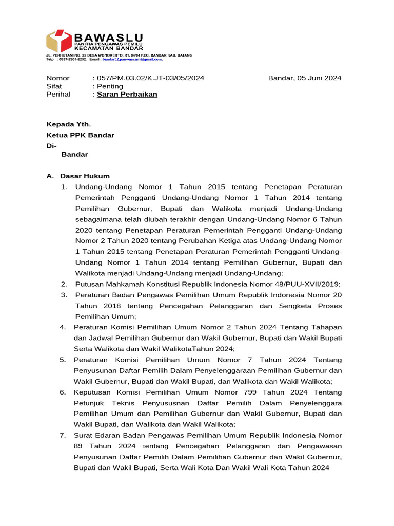 Draft Saran Perbaikan DPHP | PDF