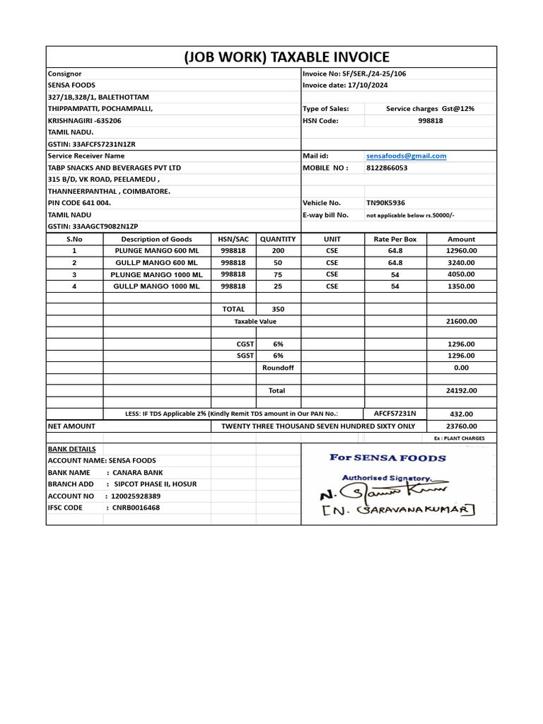 October Invoice - Invoice - 106 | PDF | Taxes | Taxation