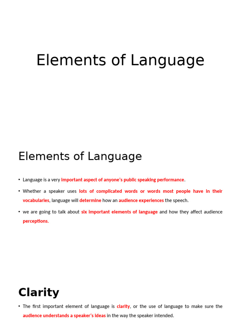 Key Elements of Effective Language | PDF | Jargon | Vocabulary