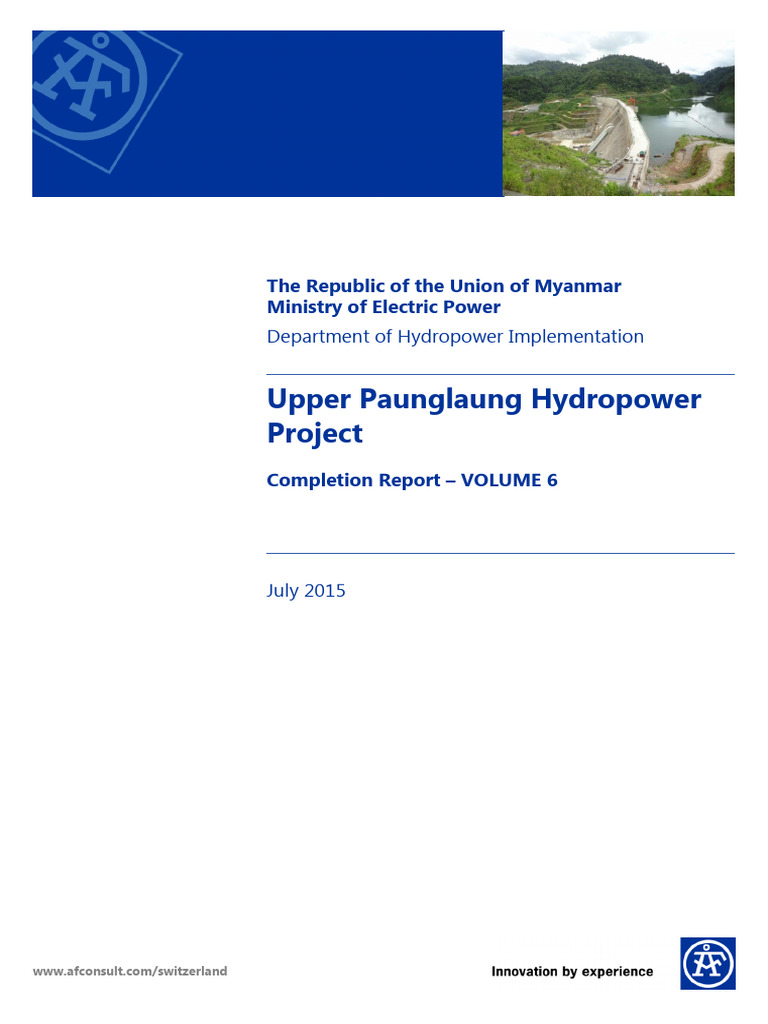 Upper PaungLaung Hydropower Project - Completion Report Volume 6 | PDF | Stress (Mechanics ...