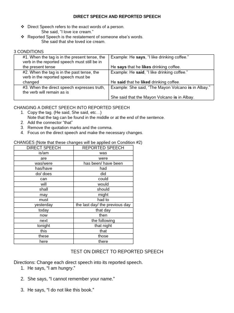 Mastering Direct & Reported Speech | PDF | Semantic Units | Language ...