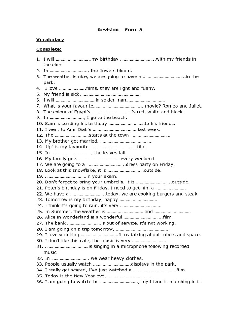 English Form 3 Revision 2nd Term PDF | PDF | Dorothy Gale | Tin Woodman