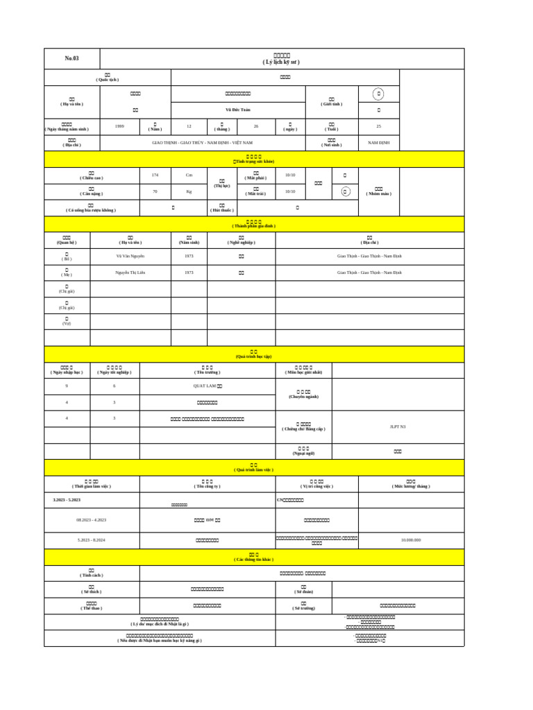 Cv-Vu Duc Toan-Khai Thong Tin | PDF