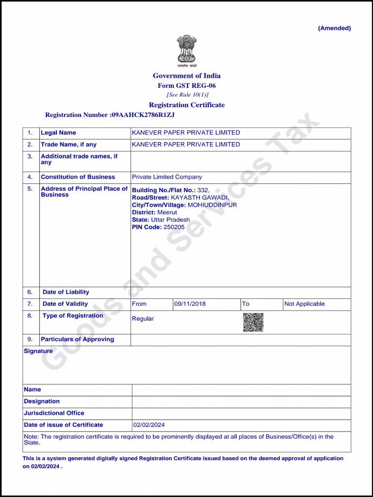 GST CERTIFICATE | PDF