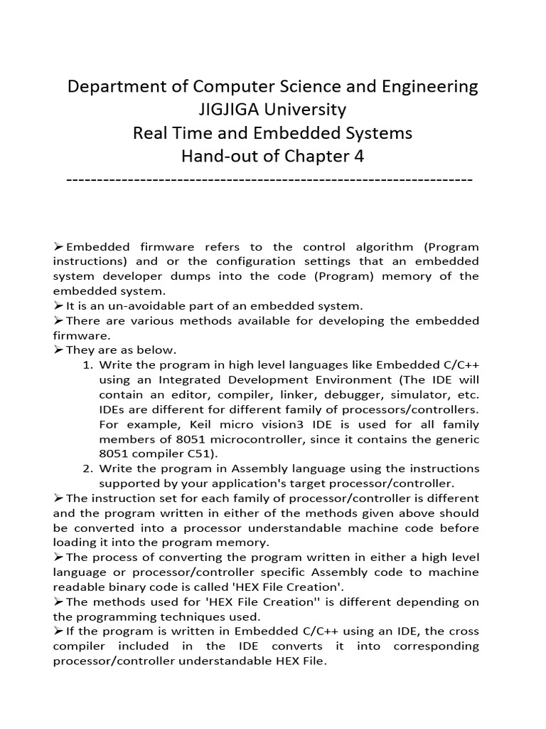 Chapter 4 Real Time And Pdf Microcontroller Operating System