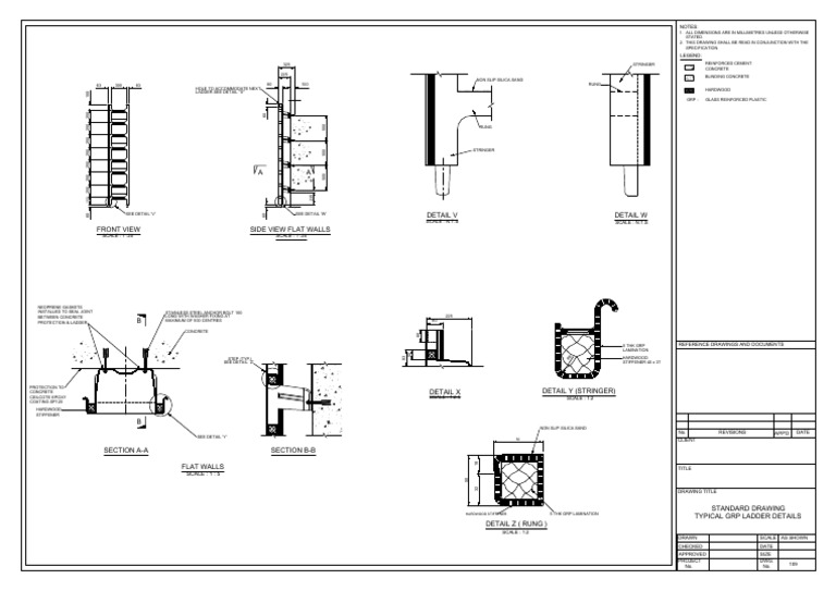 GRP Ladder ADQCC STD Detail | PDF | Concrete | Fiberglass