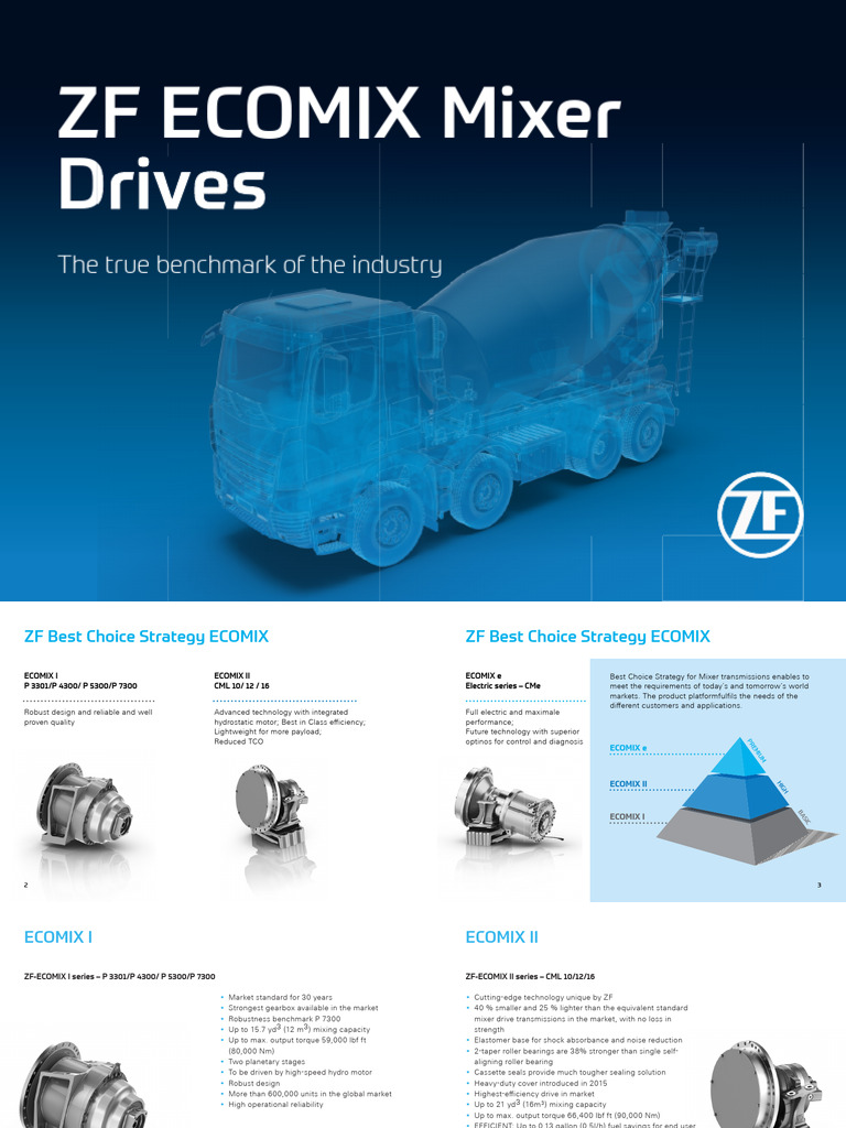 ZF ECOMIX Mixer Drive Solutions | PDF | Engines | Power Inverter