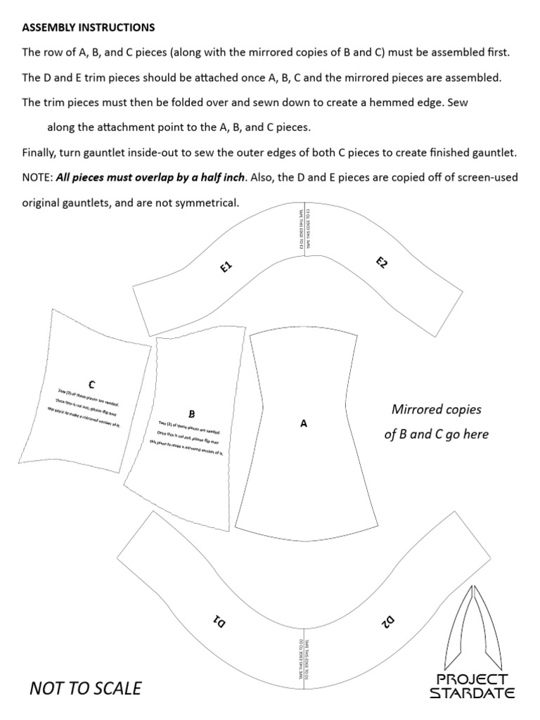 Klingon Gauntlet Pattern | PDF | Sewing | Textile Arts
