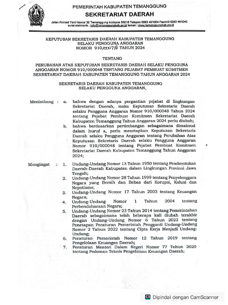 SK PPK Perubahan 2024_compressed | PDF