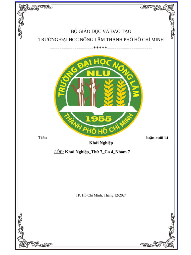 Tieu Luan Khoi Nghiep Cuoi Ki | PDF