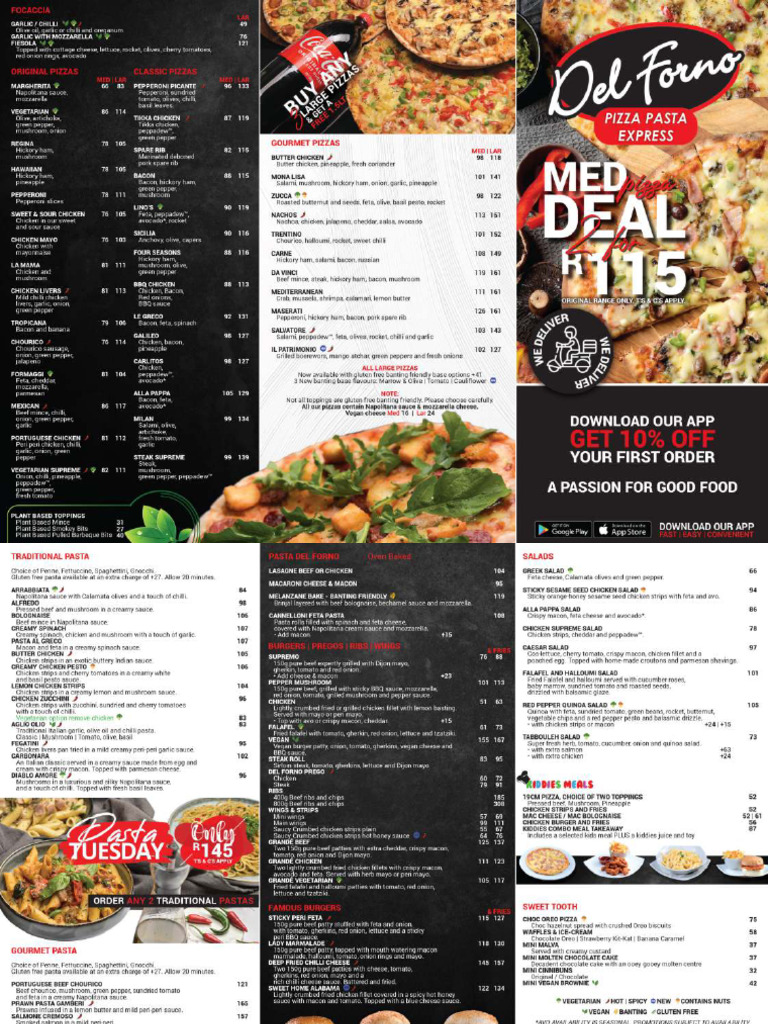 Delforno Takeaway Menu | PDF