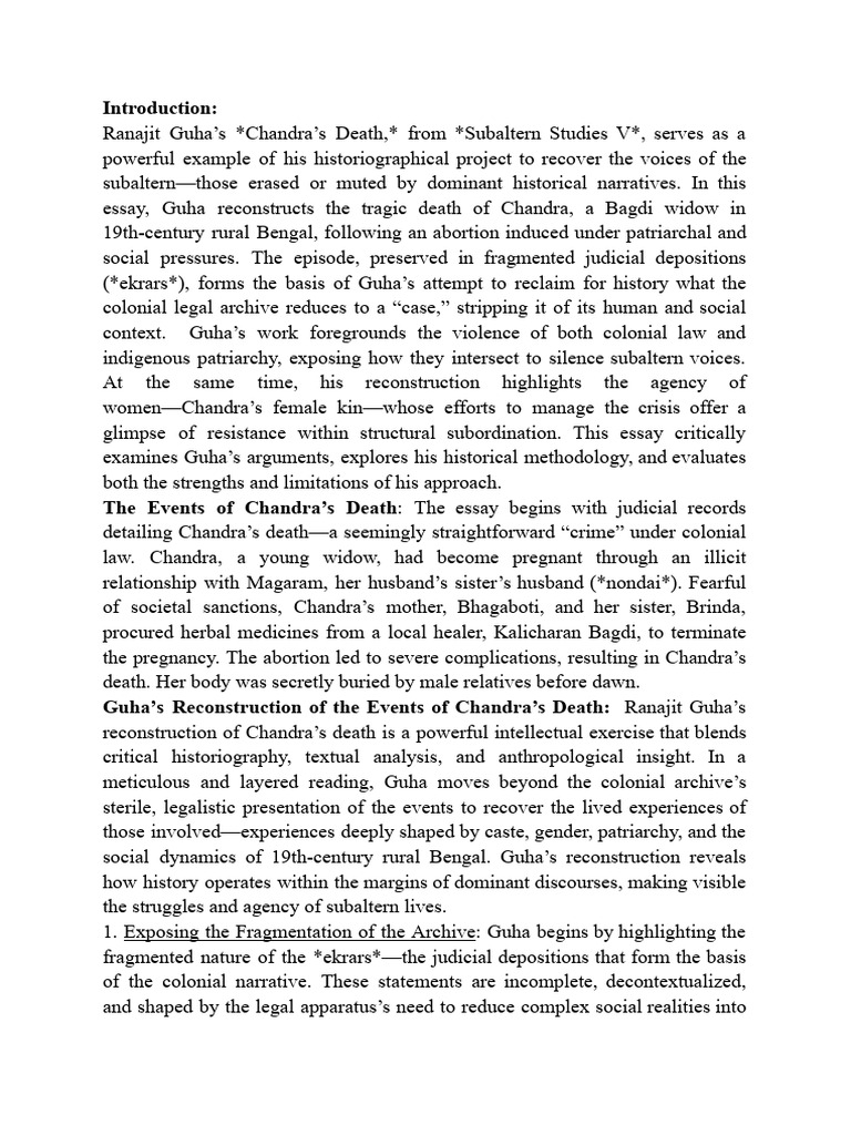 Chandra S Death 6 Pdf Patriarchy Anthropology