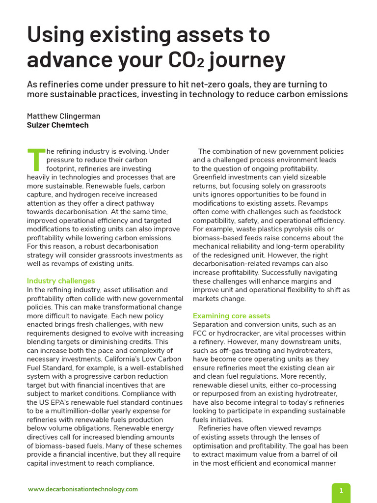 Refinery Decarbonisation Strategies | PDF | Oil Refinery | Climate ...