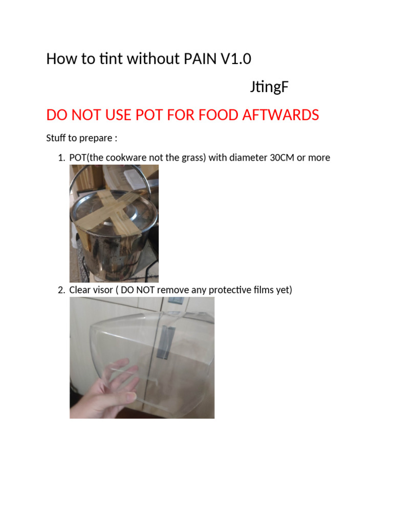 How To Tint Without PAIN V1 | PDF | Cookware And Bakeware | Tools