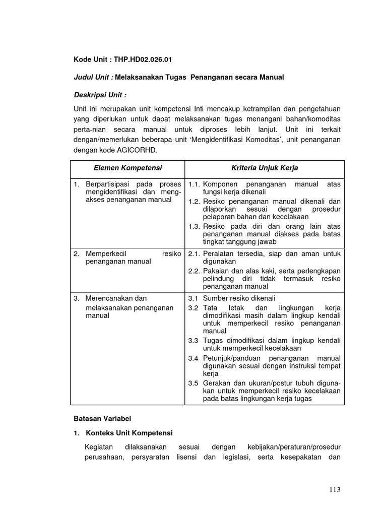 Melaksanakan Tugas Penanganan secara Manual | PDF
