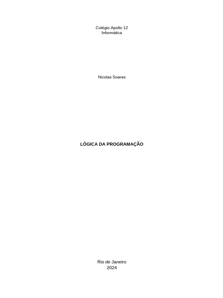 Trabalho de lógica | PDF | Algoritmos | Aritmética