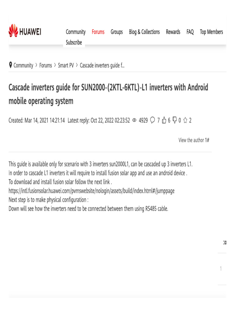 Cascade Inverters Guide For SUN2000 - (2K... - Huawei Enterprise ...