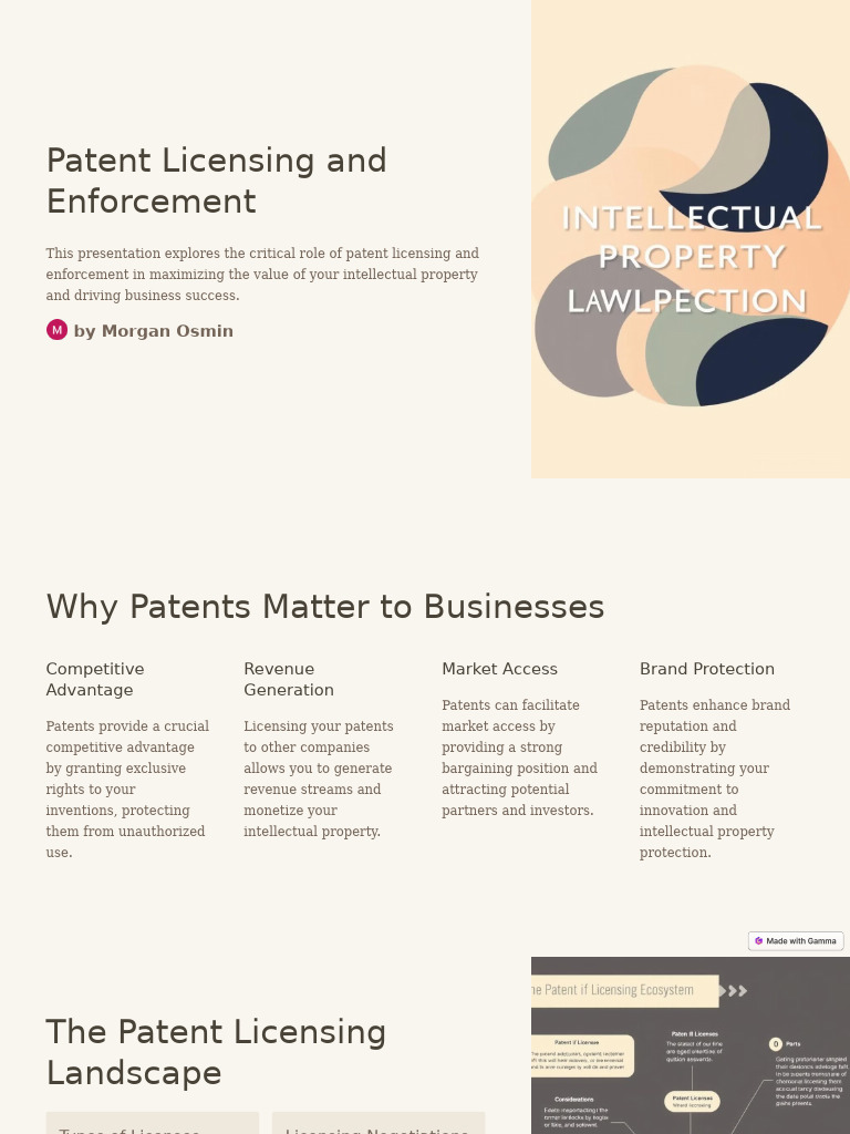 Patent Licensing and Enforcement | PDF | License | Patent