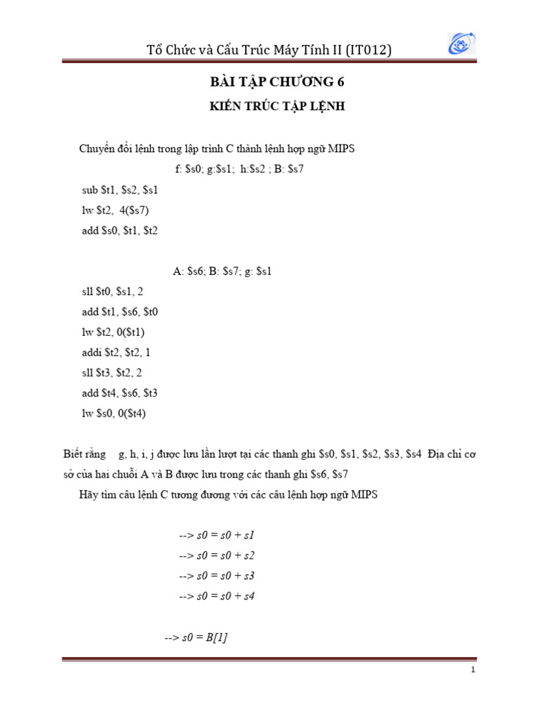IT012 - Bai Tap Chuong 6 | PDF