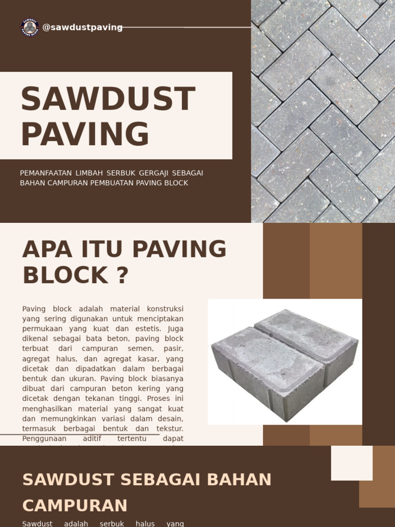 A - 01 - Pemanfaatan Limbah Serbuk Gergaji Sebagai Bahan Campuran Pembuatan Paving Block | PDF