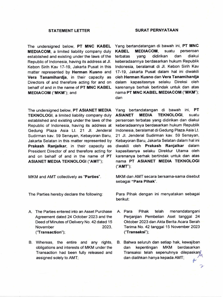 MKM Surat Pernyataan | PDF