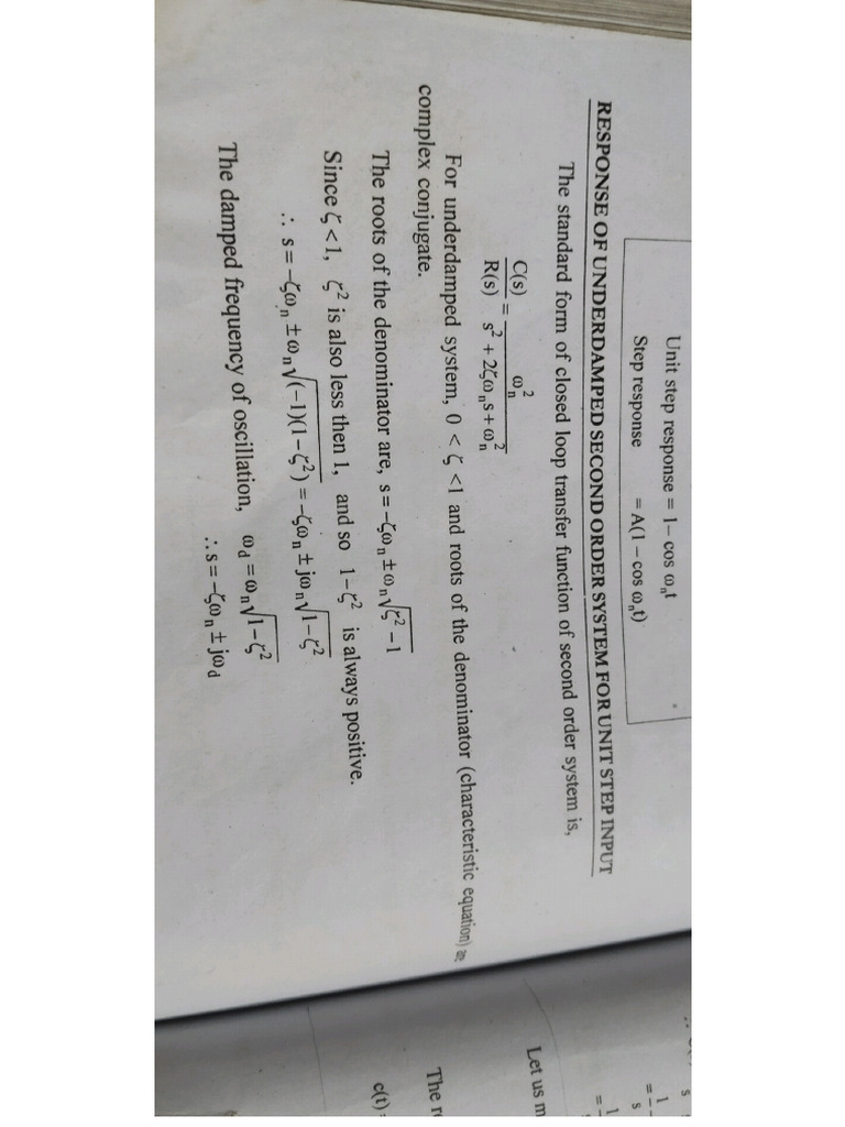 Under Damped Second Order System | PDF