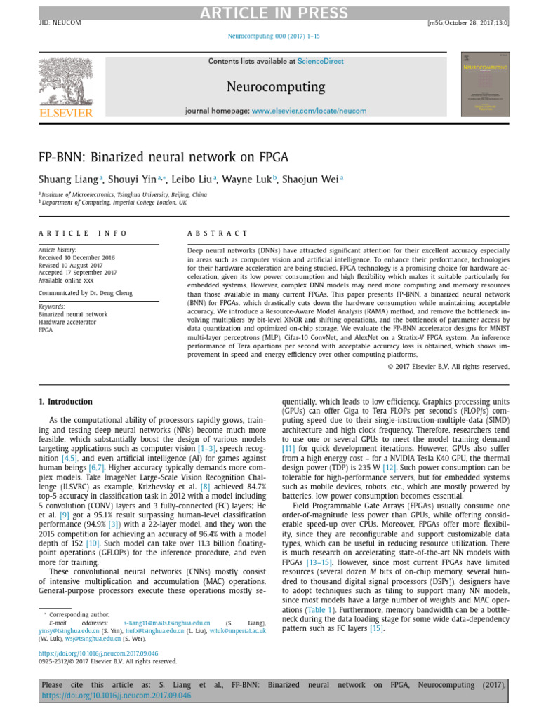 BNN in FPGA | PDF | Artificial Neural Network | Graphics Processing Unit