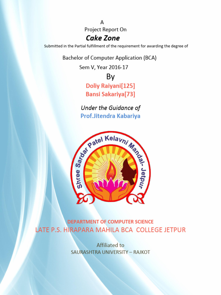 Cake Zone Project Report Summary | PDF | Computing | Computer Science