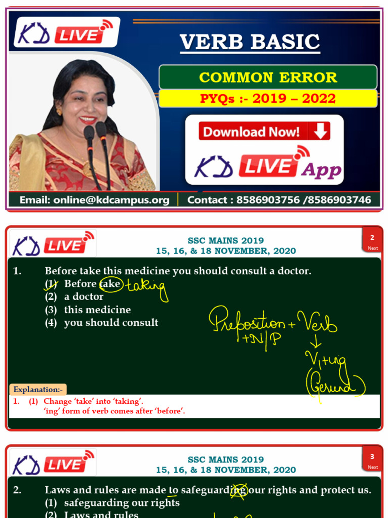 VERB_BASIC_(2019_–_2022)___Common_Error_(2)_20231005055011 | PDF | Linguistics | Linguistic ...