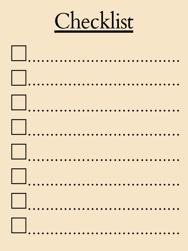 Checklist | PDF