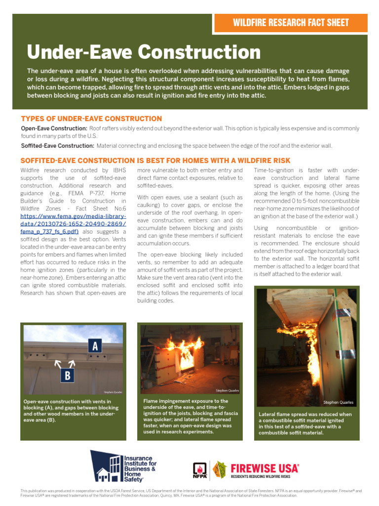UnderEaves - Firewise Fact Sheets | PDF | Wildfire | Wall
