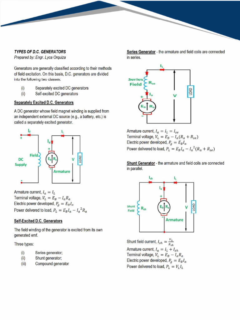 Types of DC Generators | PDF