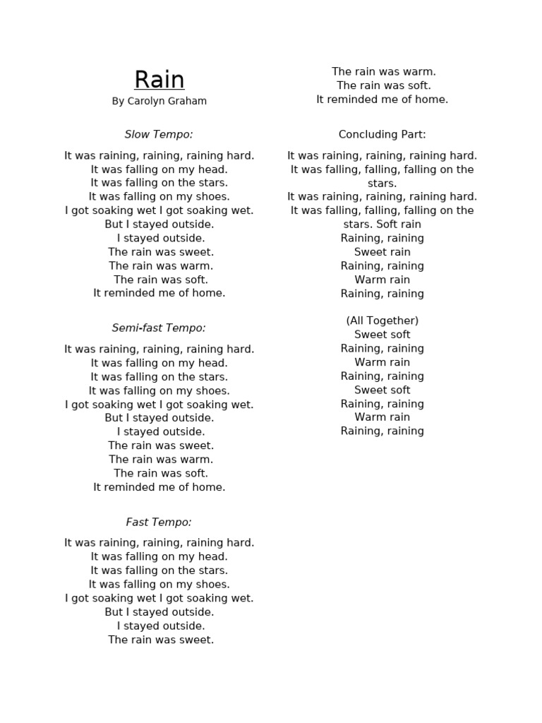 Rain by Carolyn Graham | PDF