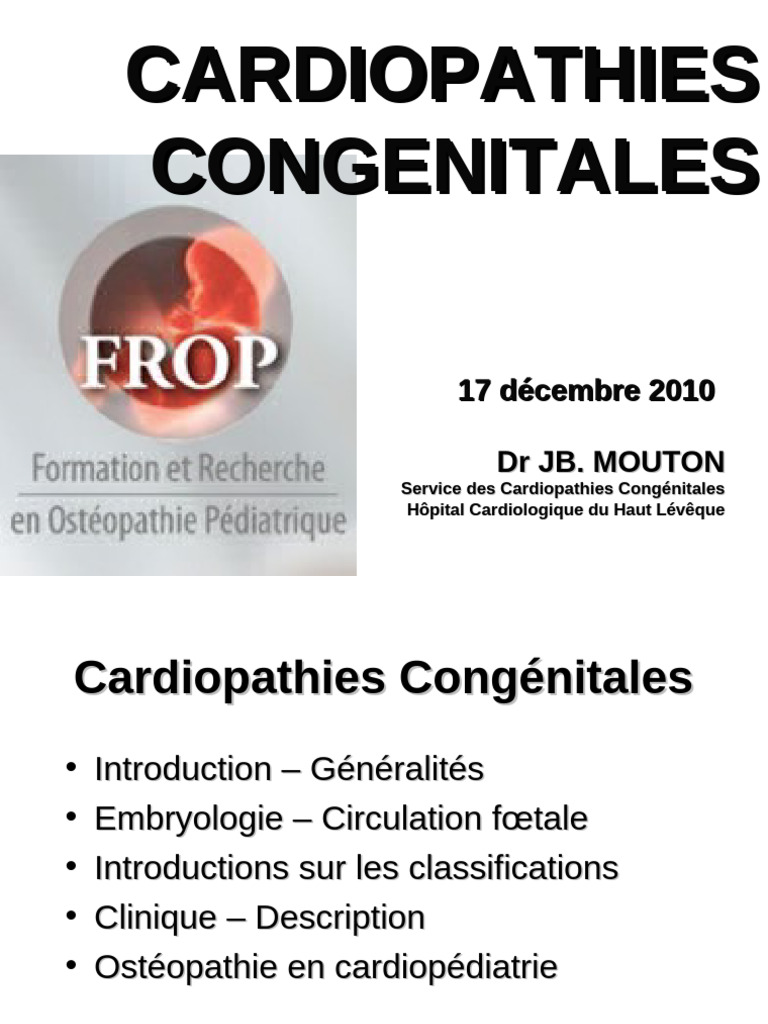 2014 Mouton JB CARDIOPATHIES CONGENITALES 2 | PDF | Cardiopathie congénitale | Cœur