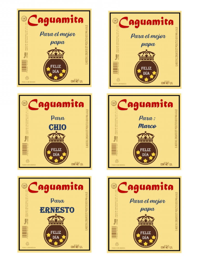 Etiqueta Botella Cor Nombres | PDF