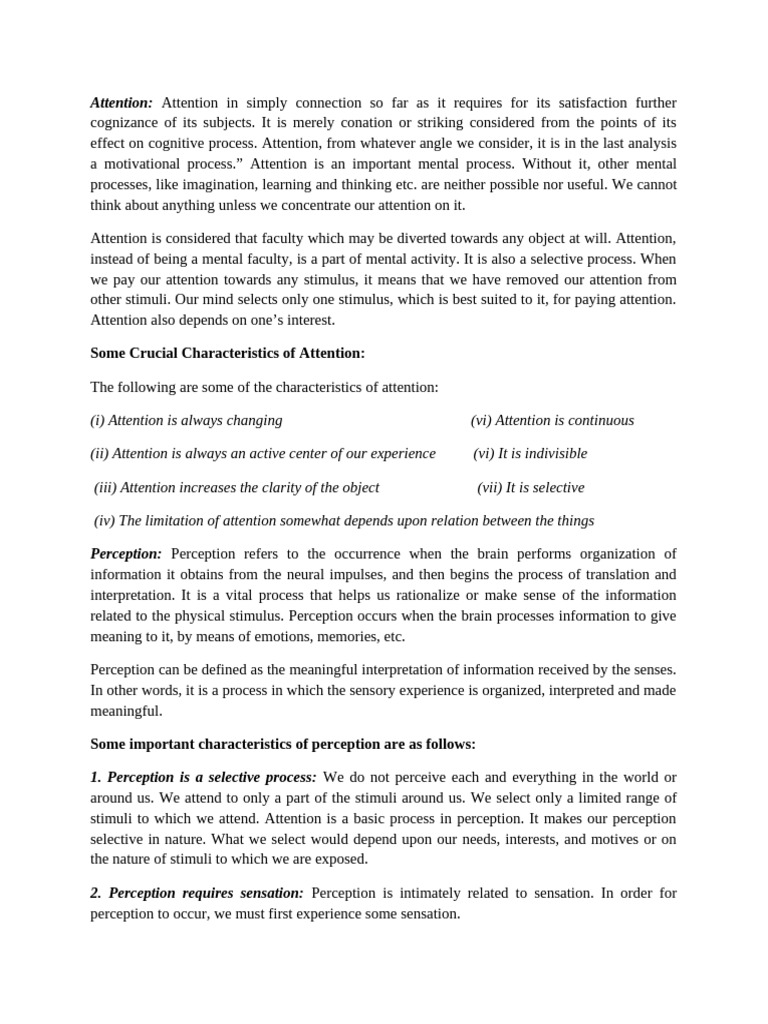 Attention | PDF | Perception | Memory