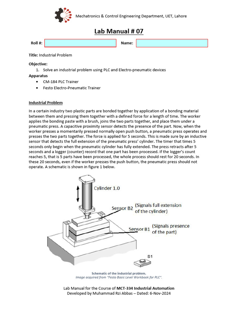 MCT-334 IA 2021 LabManual 07 2021XXXX | PDF | Automation | Programmable Logic Controller