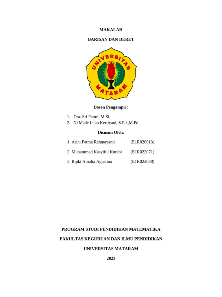MAKALAH Barisan Dan Deret | PDF