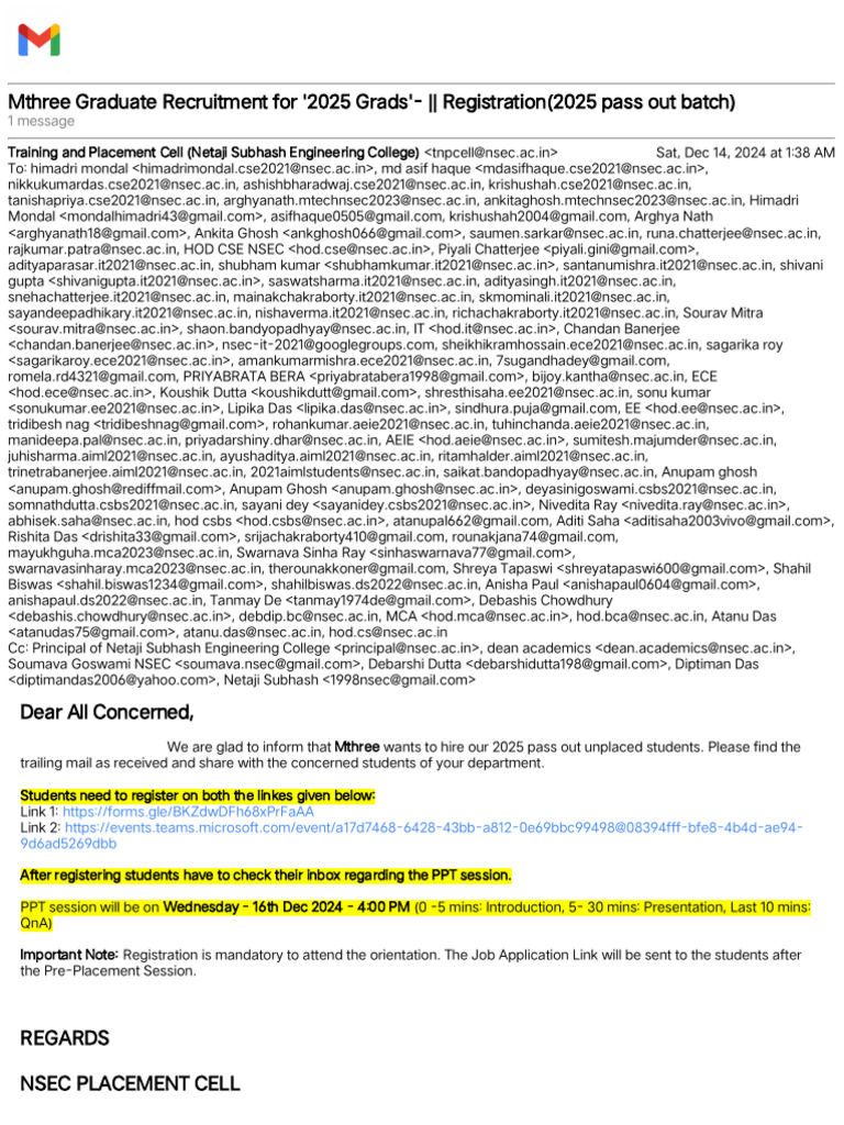 2025 Grad Recruitment Notice | PDF