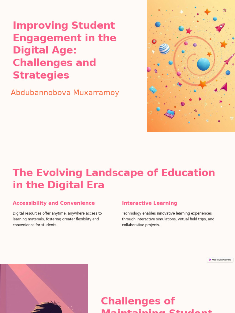 Improving Student Engagement in The Digital Age Challenges and ...