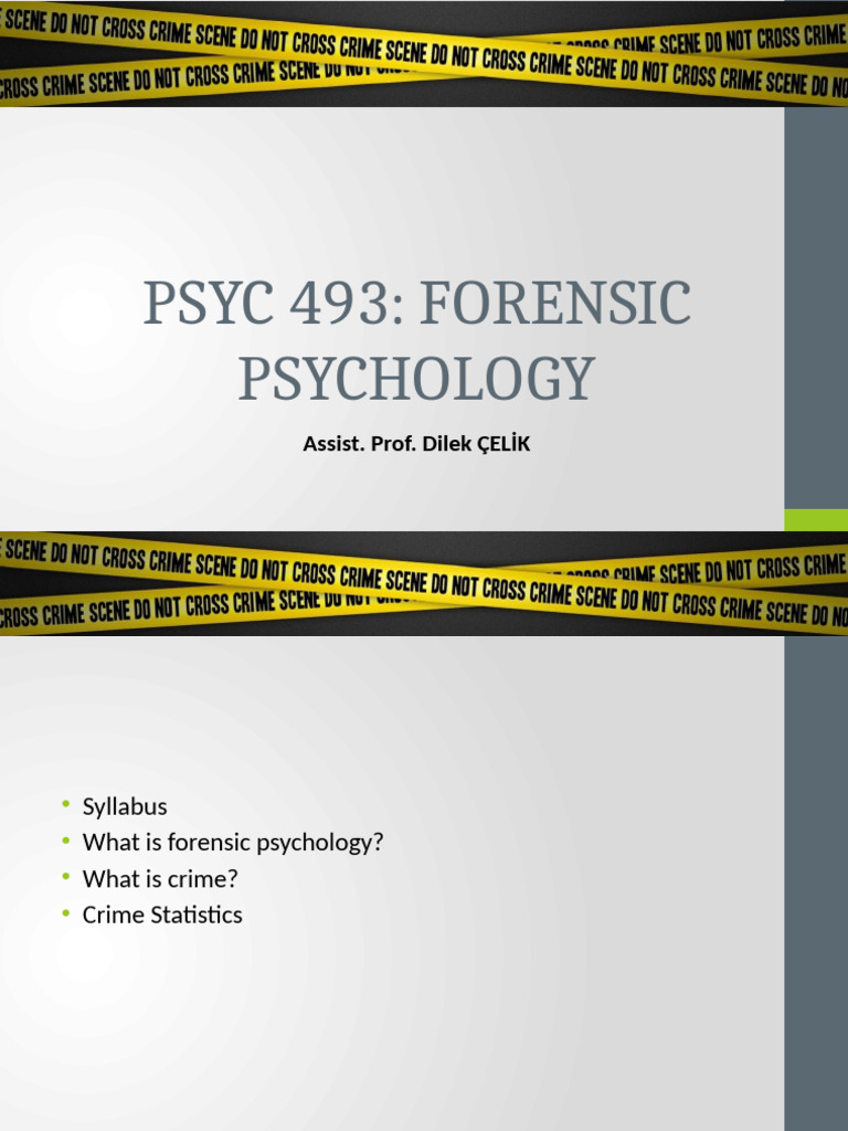 Forensic Psychology Lecture 1 DAU | PDF | Mens Rea | Crime & Violence