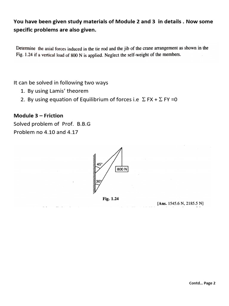 Engineering Mechanics Problems | PDF