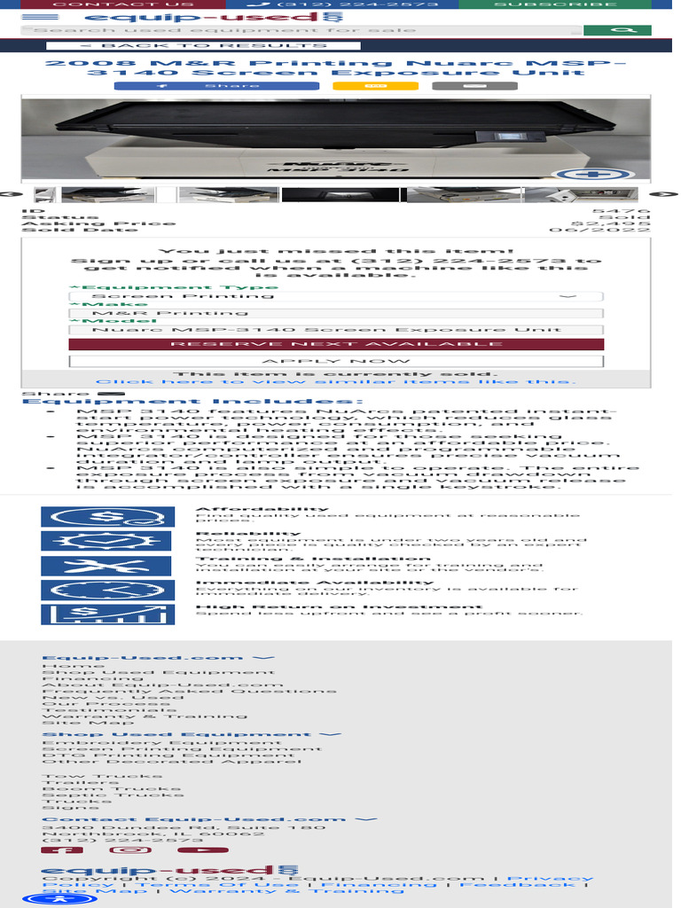 2008 M&R Printing Nuarc MSP-3140 Screen Exposure Unit | PDF