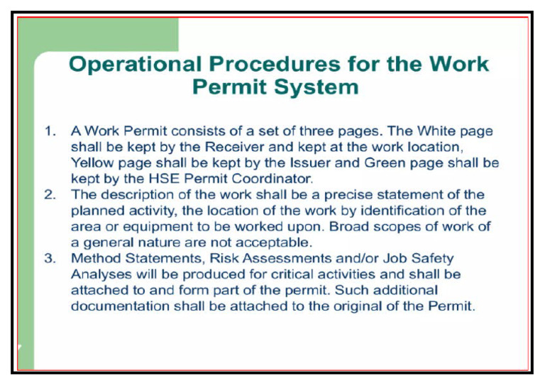 A3 - Operation procedure for work permit System-1 | PDF