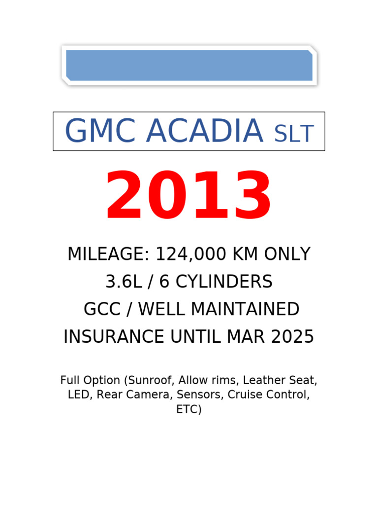 GMC Acadia | PDF