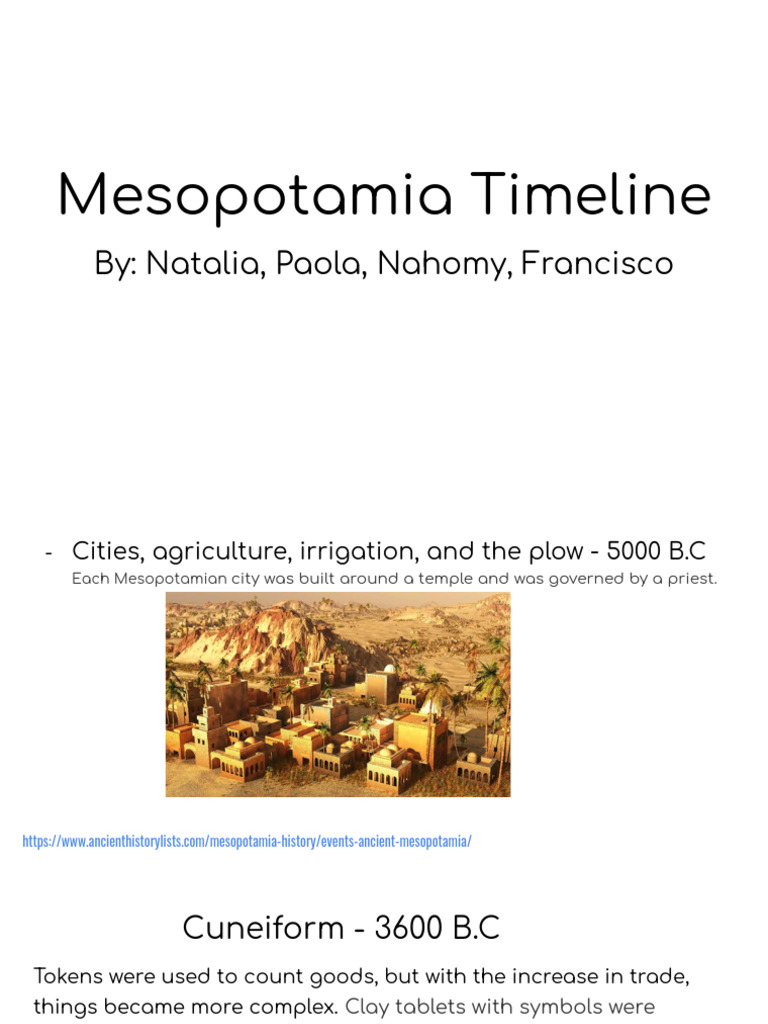 Mesopotamia Timeline | PDF | Mesopotamia | Sumer