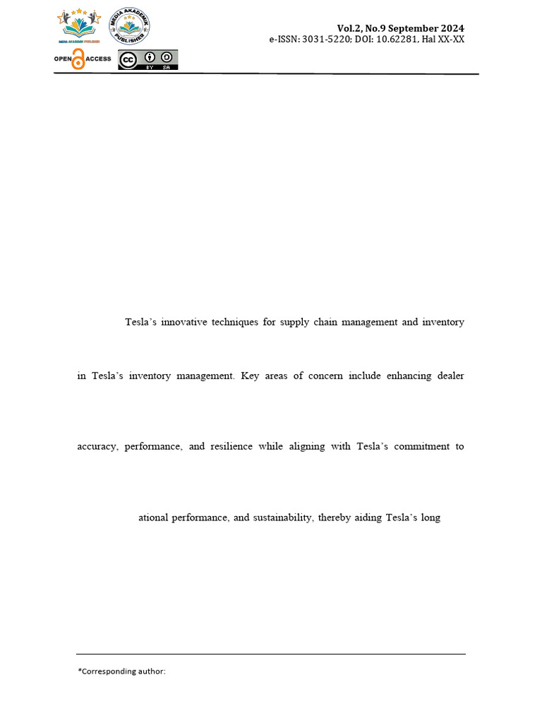 Tesla Inventory Management Analysis | PDF | Supply Chain | Lean ...