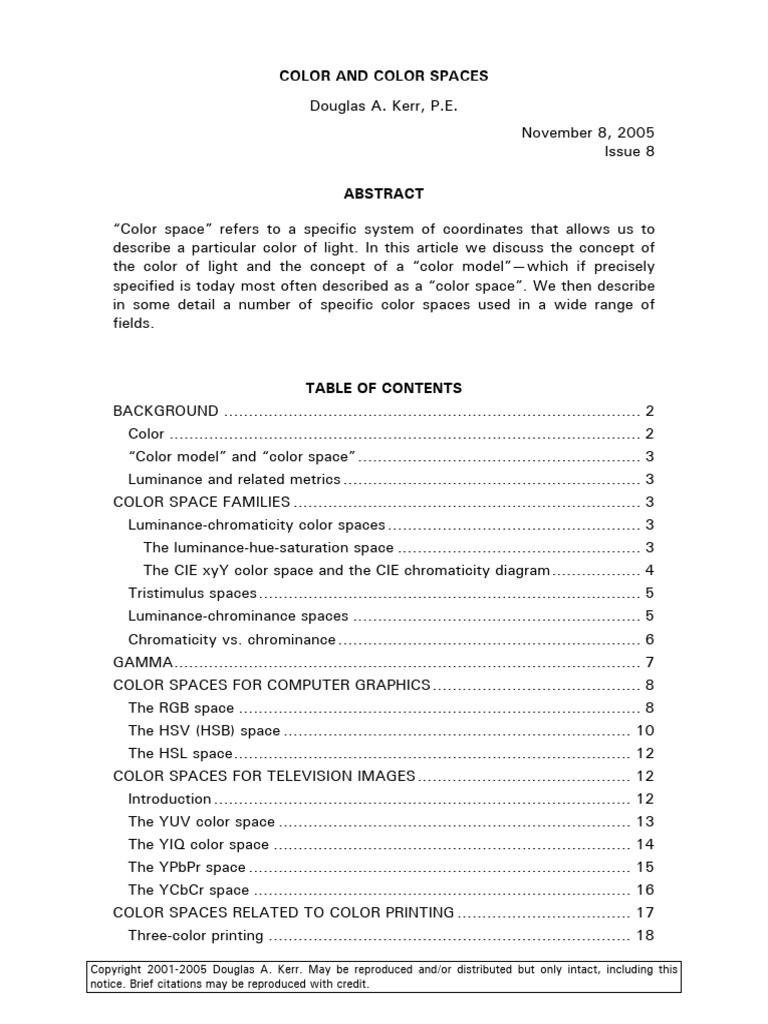 Kerr 2005 - Color and Color Spaces | PDF | Hue | Rgb Color Model