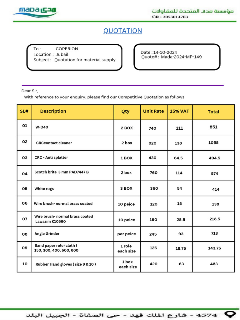 Quotation | PDF | Industrial Processes | Manufactured Goods
