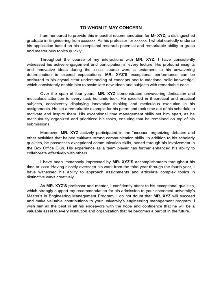 Recommendation Letter 2 | PDF | Cognitive Science | Social Psychology